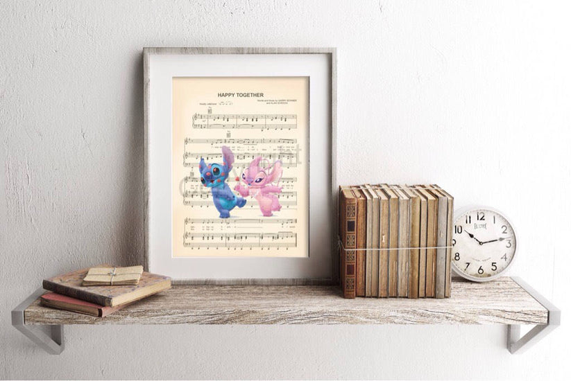 Stitch and Angel Sheet Music Art Print – AmourPrint