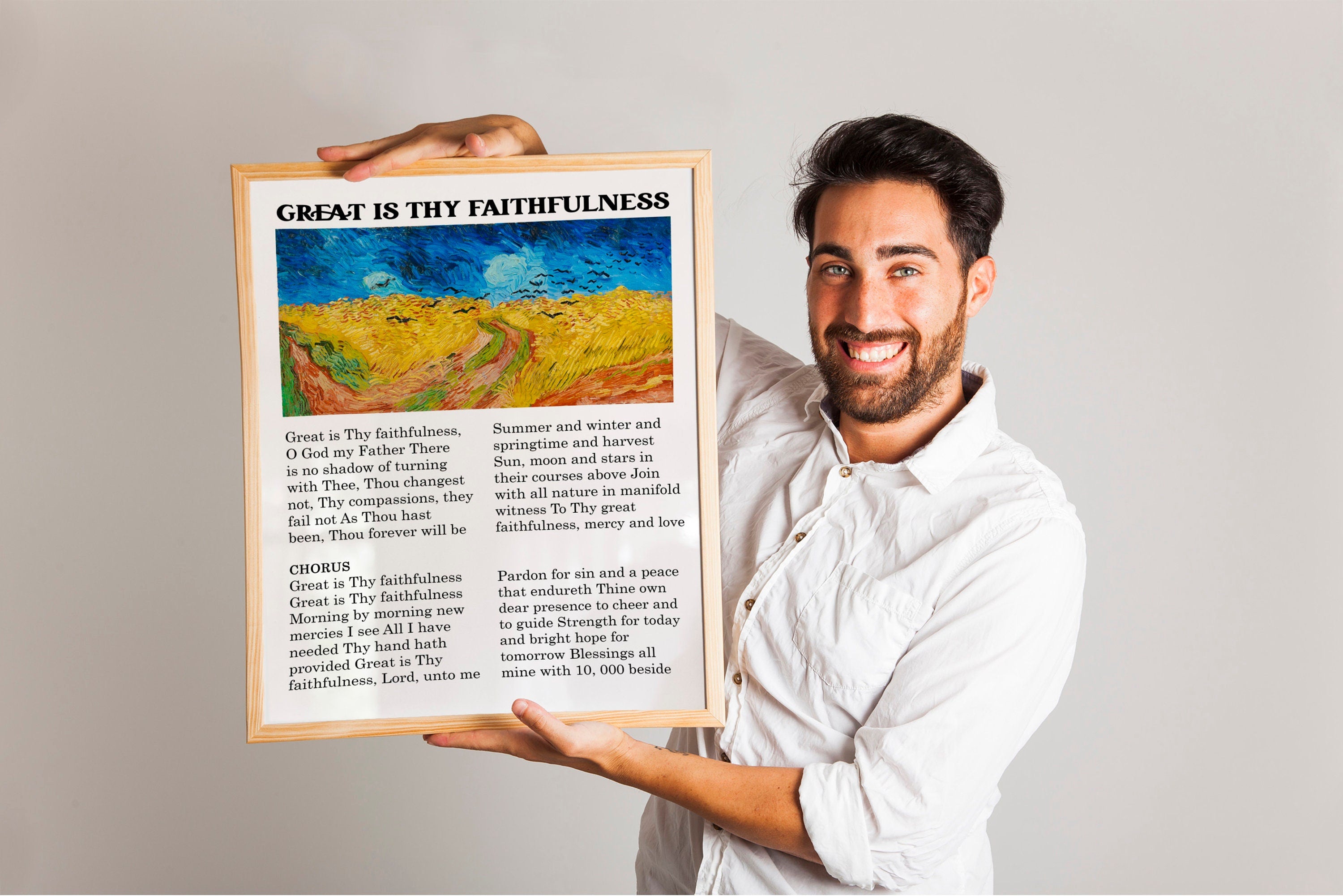 Great Is Thy Faithfulness Bible Verses, Religious Art Print – AmourPrint