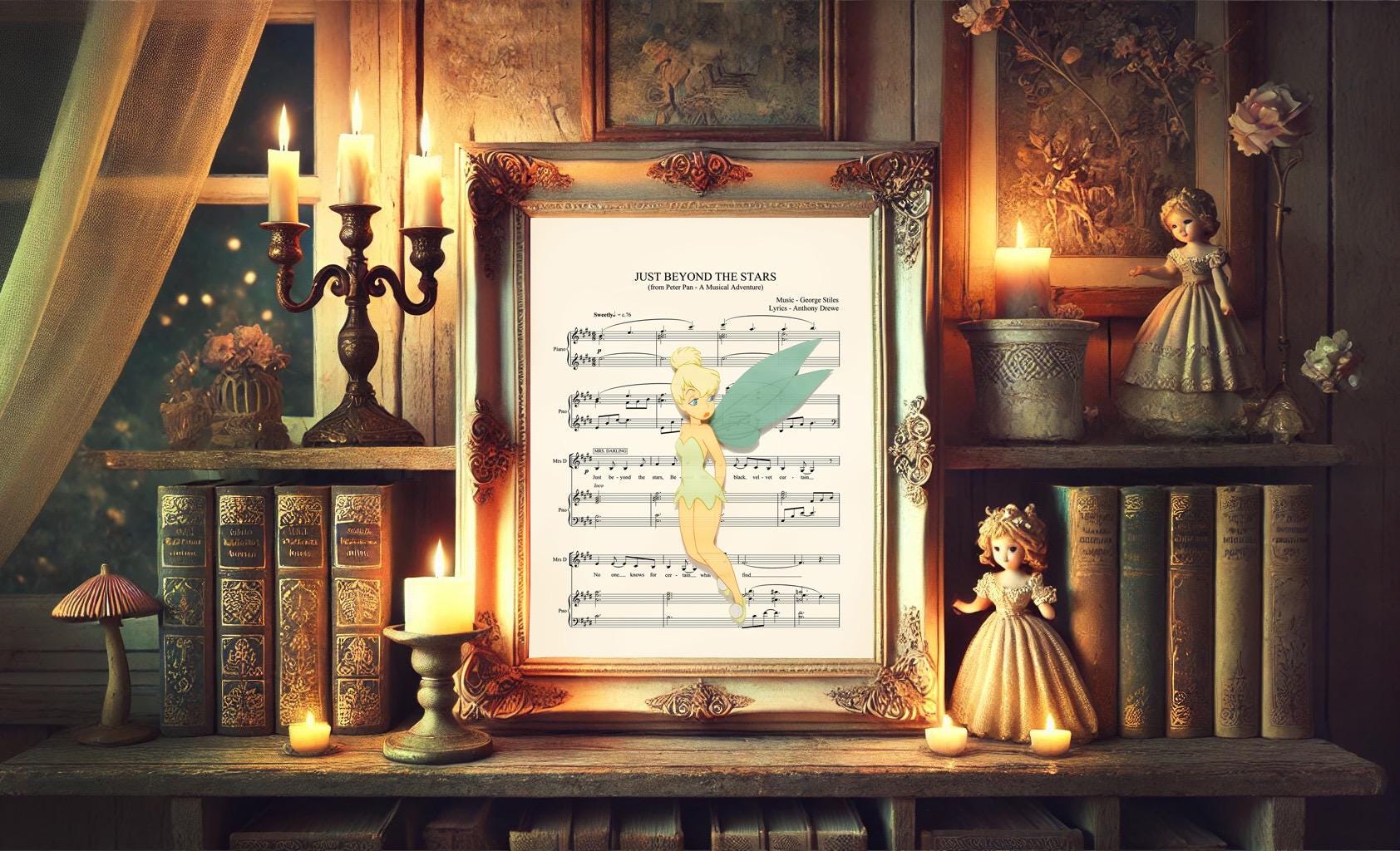 Peter Pan Tinker Bell Vintage Sheet Music Art Print – AmourPrint